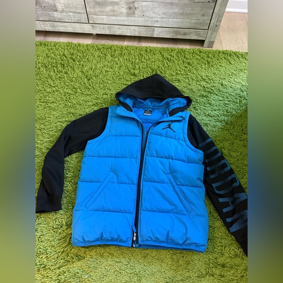 Jordan | Jackets & Coats | Jordan Blue And Black Kids Puffer Jacket ...